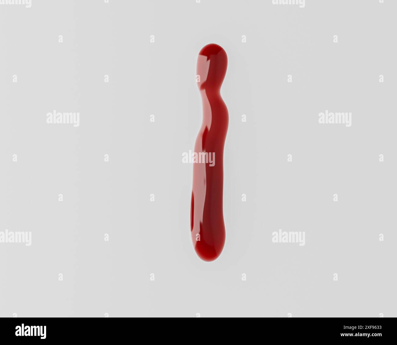 Letters made of red blood like liquid. 3d illustration of red alphabet ...