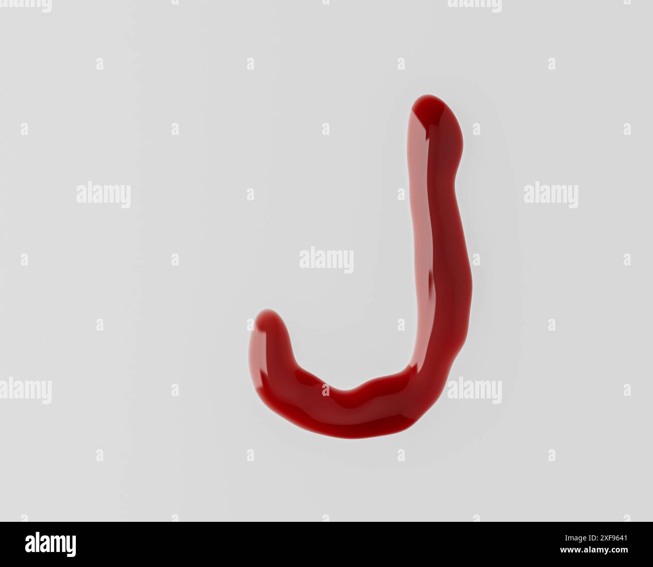 Letters made of red blood like liquid. 3d illustration of red alphabet ...