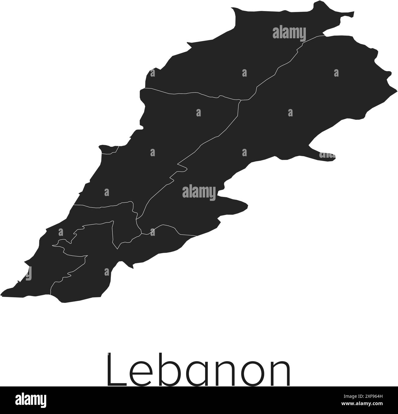 Lebanon outline map Black and White Stock Photos & Images - Alamy
