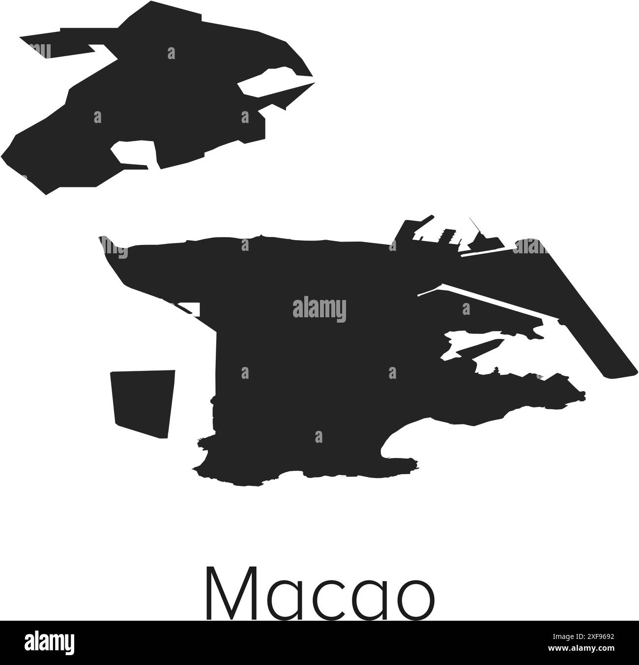 Macao silhouette map Stock Vector Images - Alamy