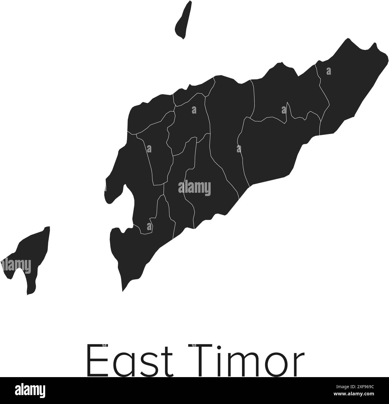 East Timor Map Vector Illustration - Silhouette, Outline, East Timor ... East Timor Map Vector Illustration - Silhouette, Outline, East Timor ...