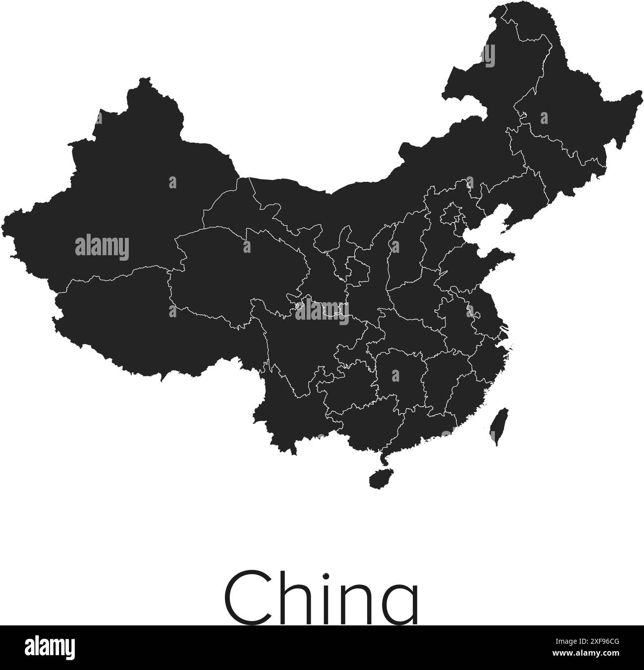 Asia map Black and White Stock Photos & Images - Alamy