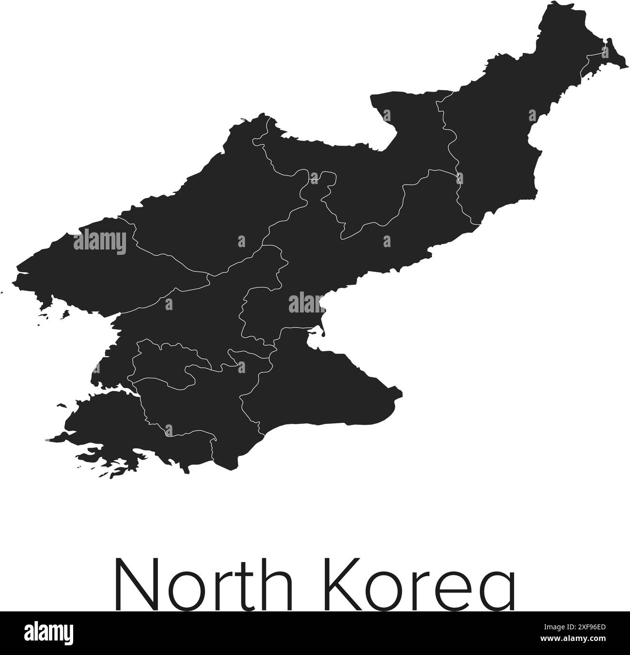 Map of korea outline hi-res stock photography and images - Alamy