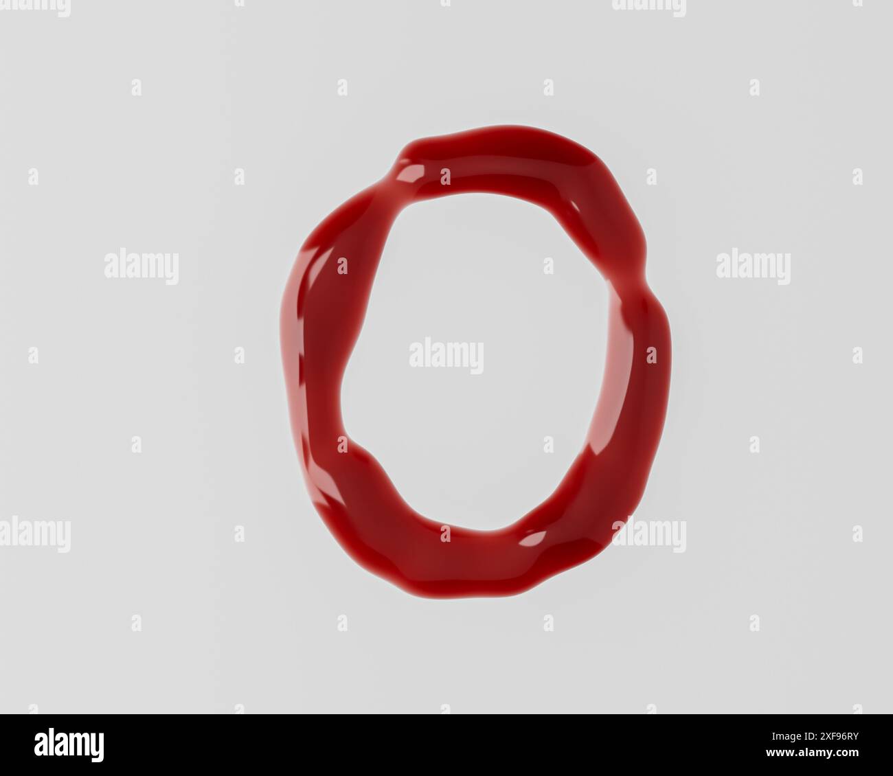 Letters made of red blood like liquid. 3d illustration of red alphabet ...