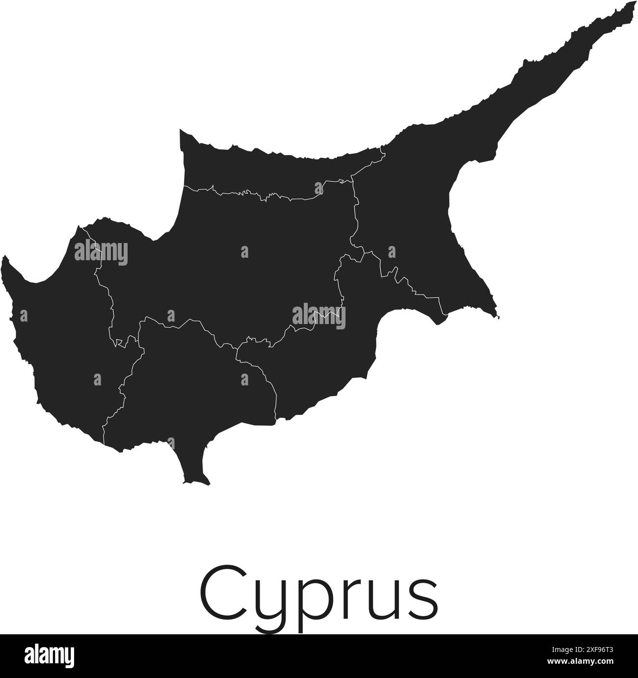 Cyprus Map Vector Illustration - Silhouette, Outline, Cyprus Travel and ...