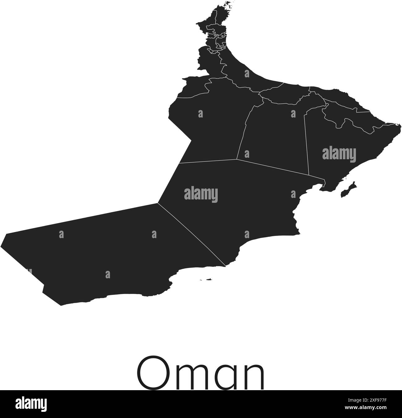 Oman Map Vector Illustration Silhouette Outline Oman Travel And