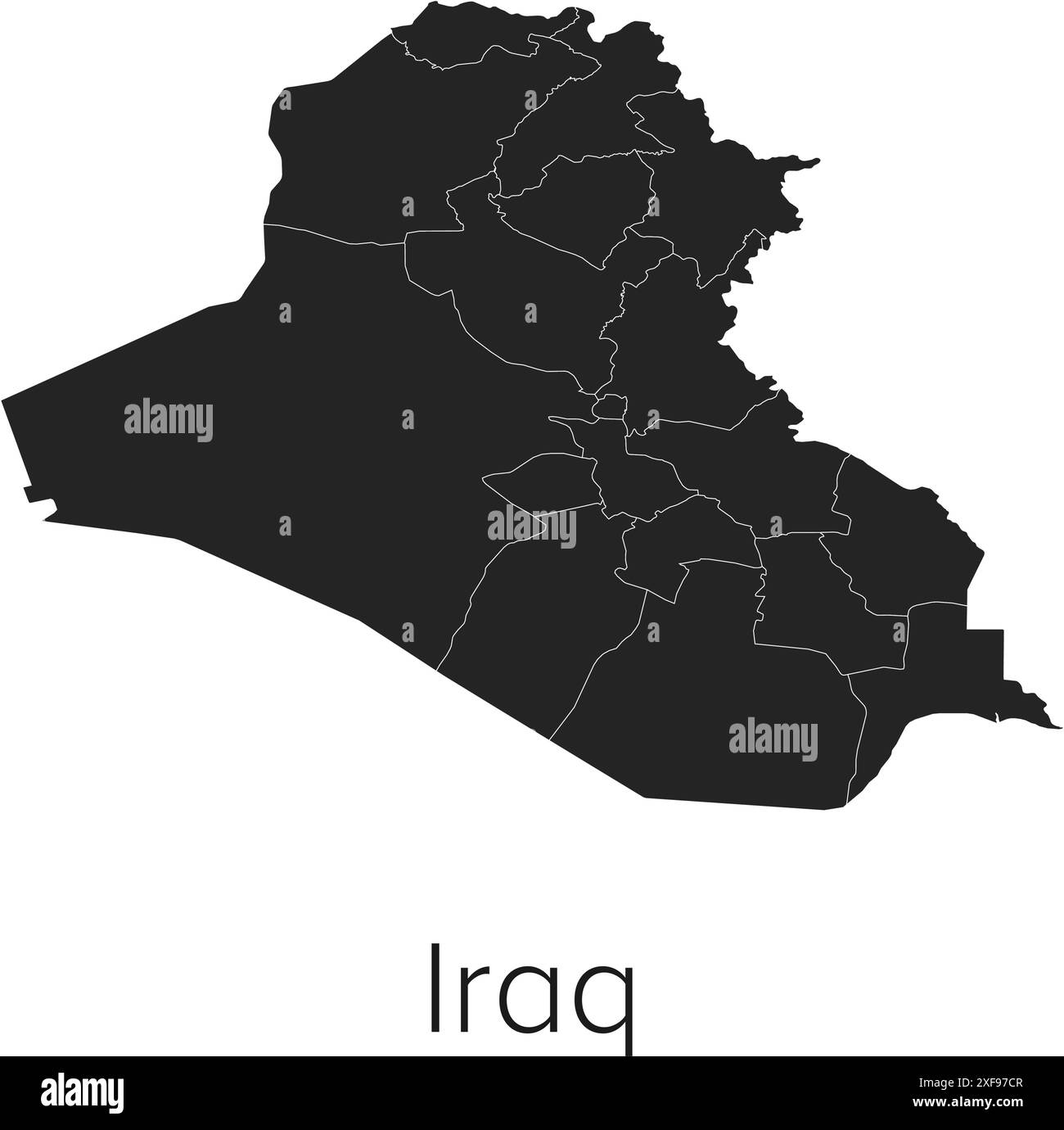 Iraq Map Vector Illustration - Silhouette, Outline, Iraq Travel and ...