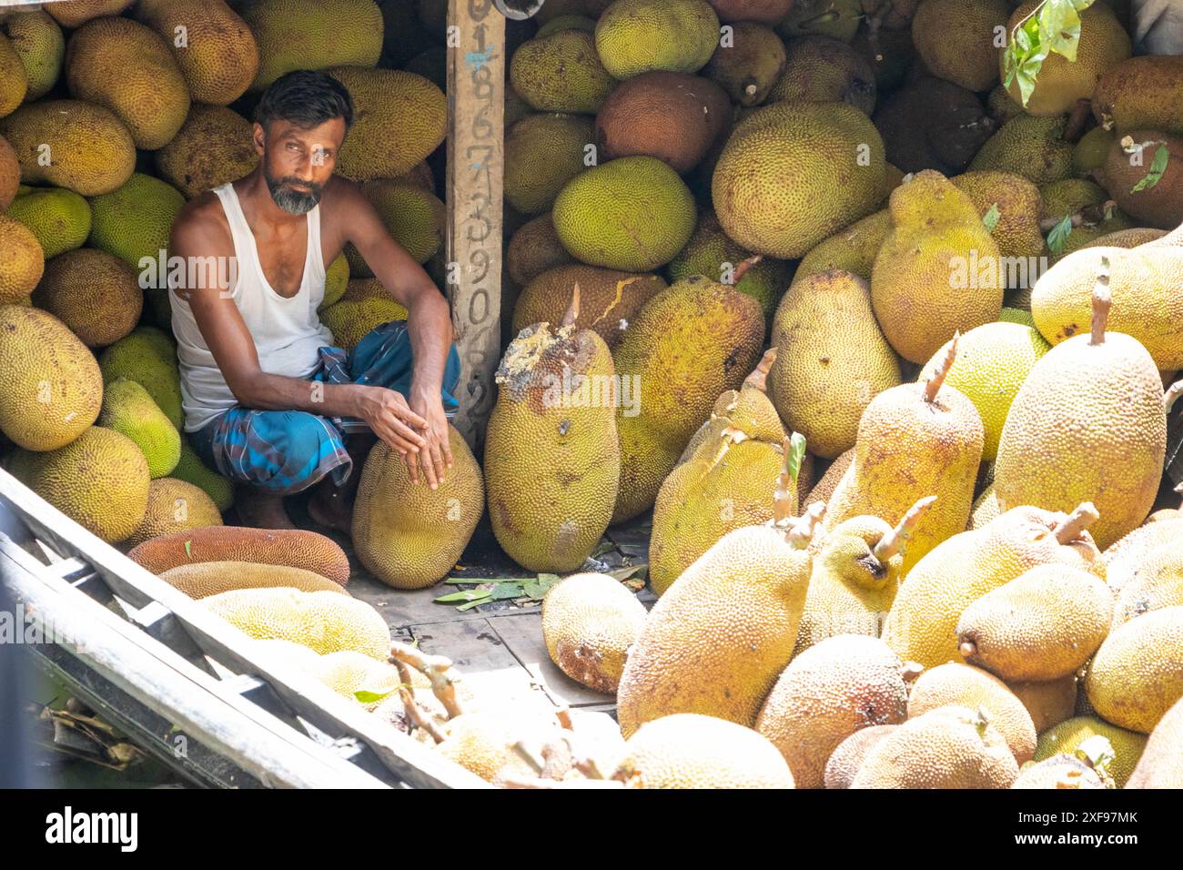July 2, 2024, Narayanganj, Dhaka, Bangladesh: Boats full of jackfruits from different parts of ...