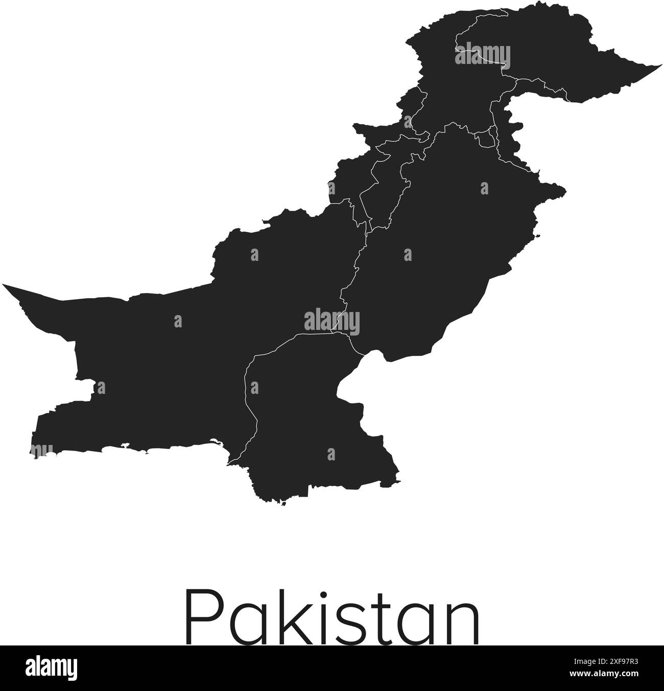 Pakistan Map Vector Illustration - Silhouette, Outline, Pakistan Travel ...