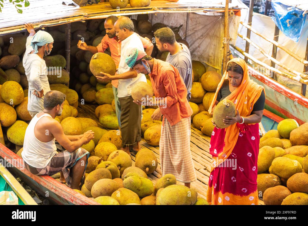 July 2, 2024, Narayanganj, Dhaka, Bangladesh: Boats full of jackfruits from different parts of ...