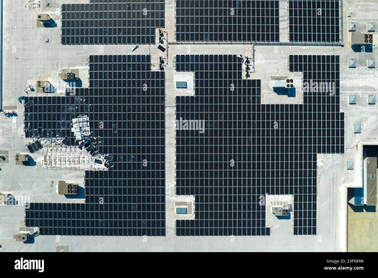 Destroyed by hurricane winds broken down photovoltaic solar panels ...