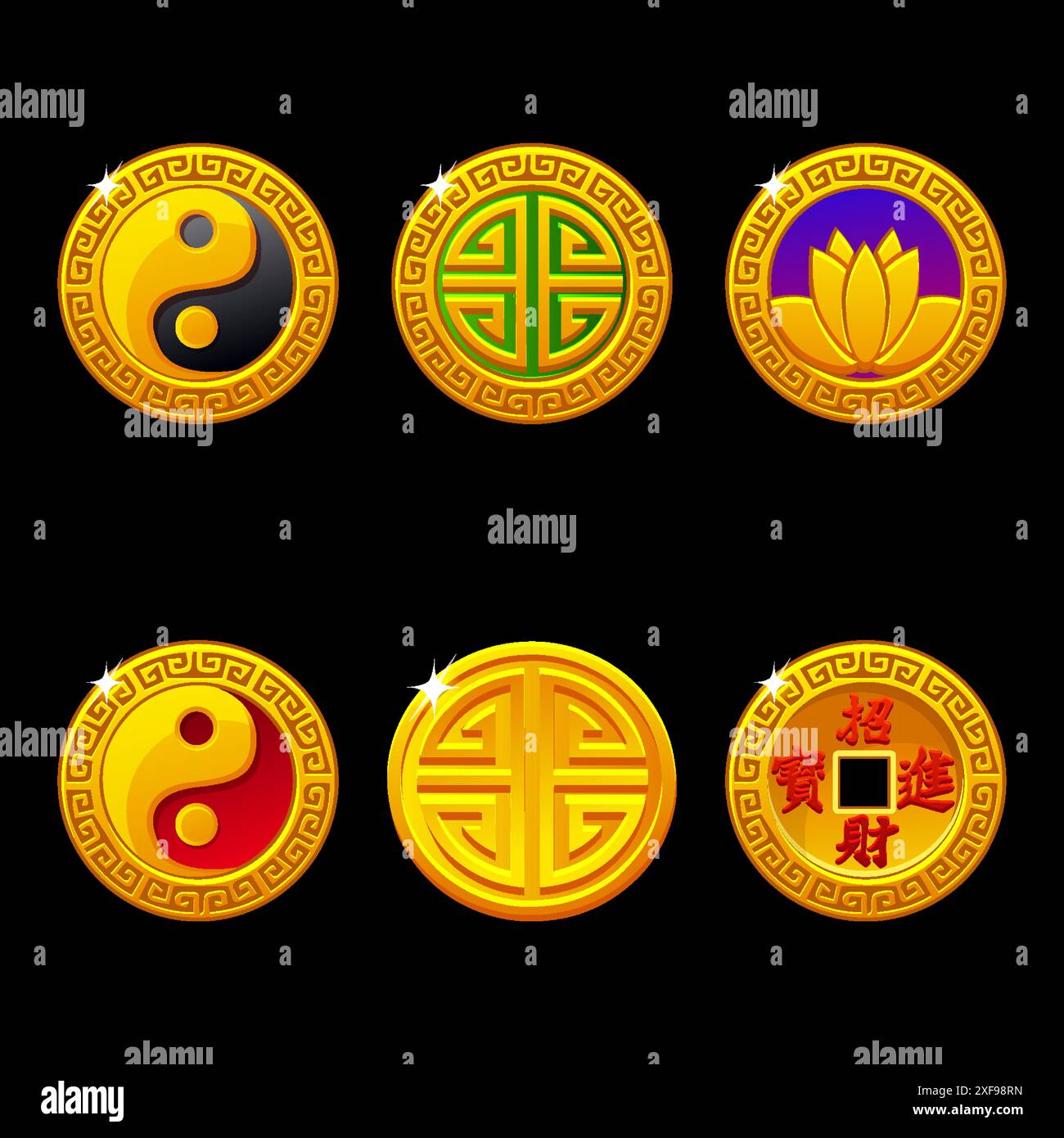 Feng Shui, Symbol for Blessing, Good Fortune, Good Luck | Art Board ...
