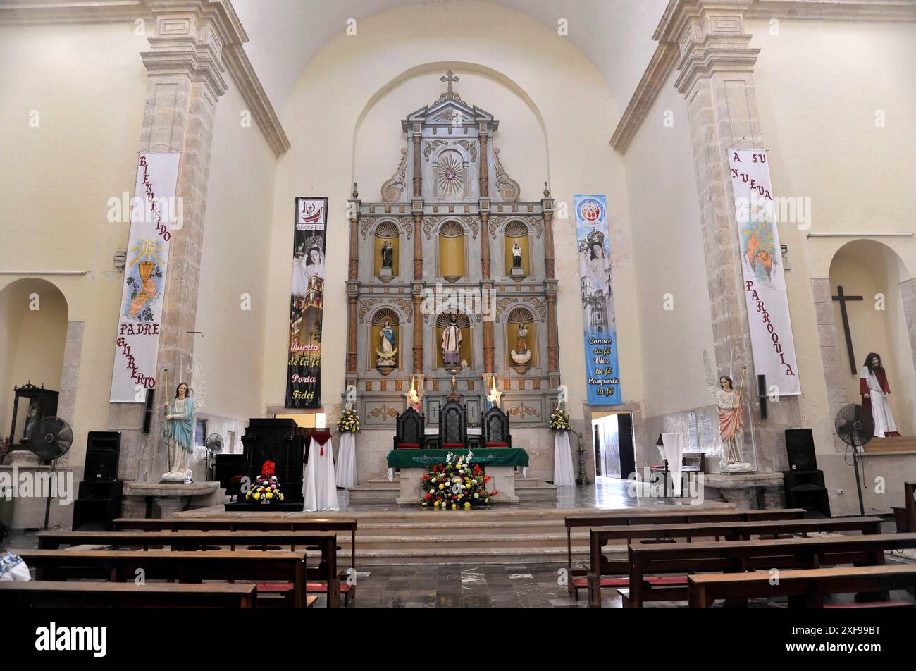 Cathedral of San Idelfonso at Plaza Mayor, Merida, Yucatan, Mexico ...