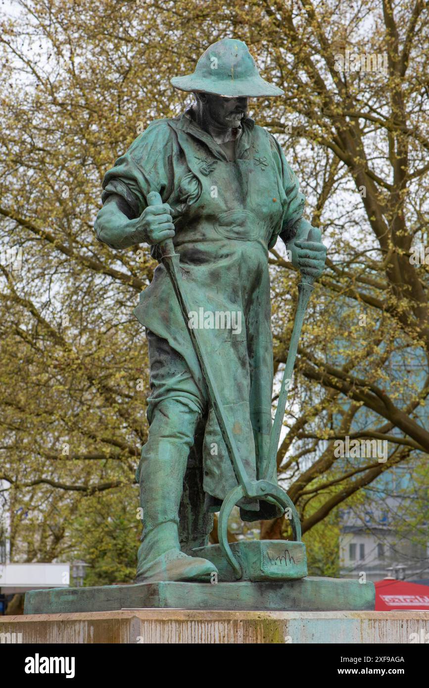 Sculpture of a miner from the former Siegen hammer mill, created in ...