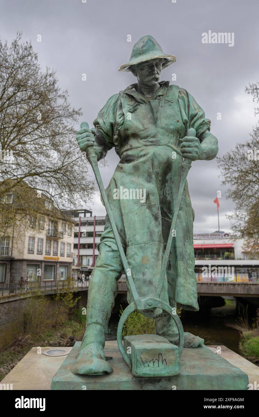 Sculpture of a miner from the former Siegen hammer mill, created in ...