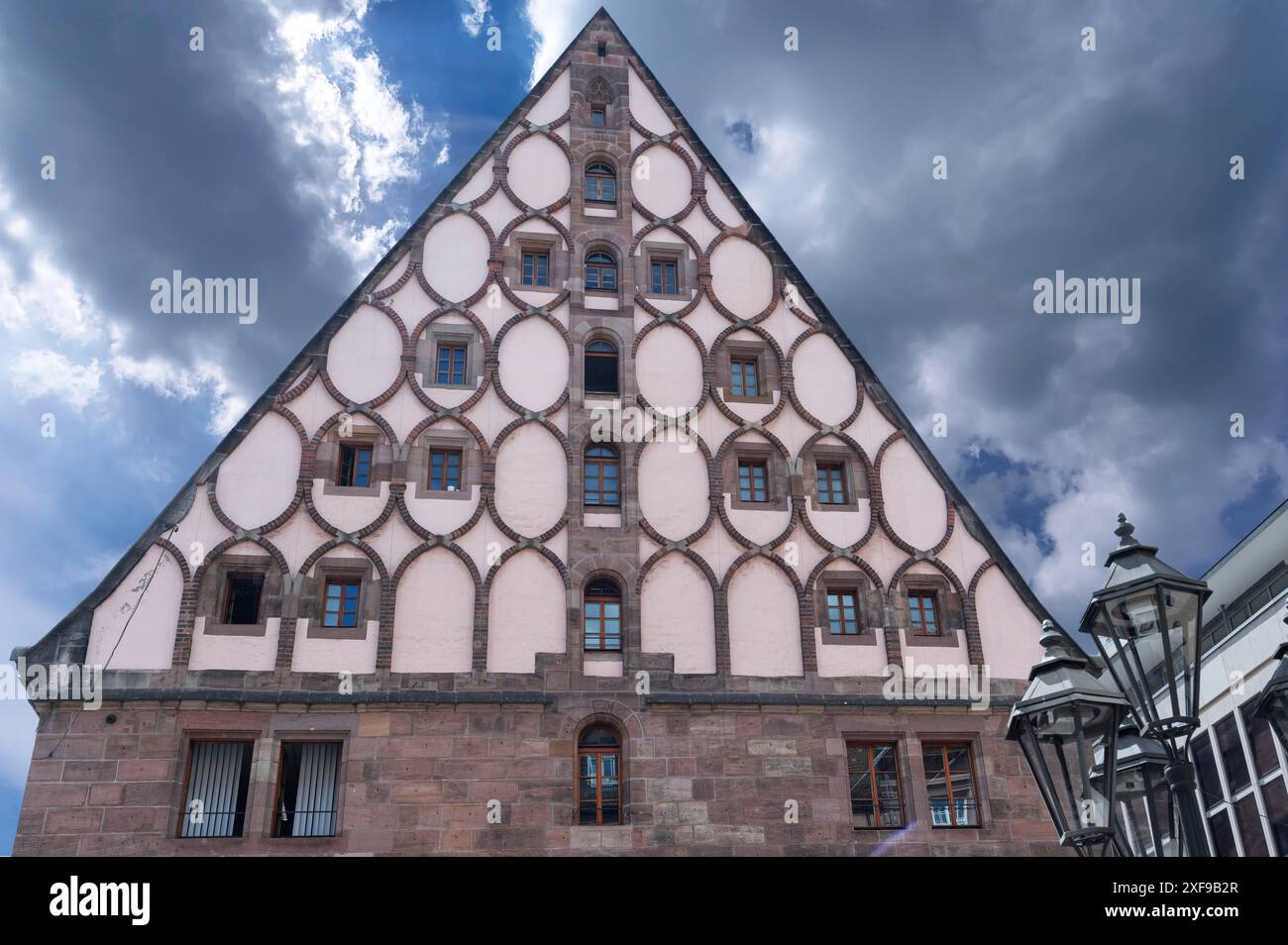 Gable of the east side of the historic toll hall, built 1498-1502 ...