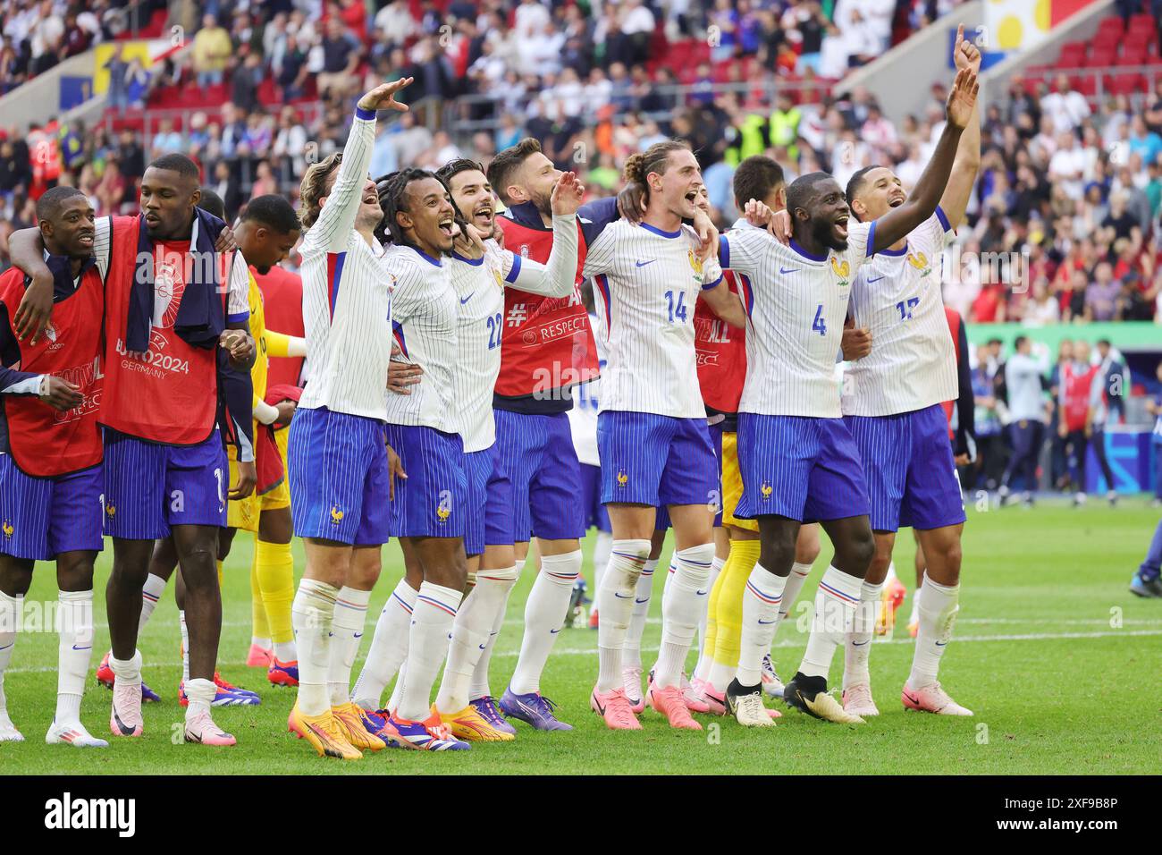 France players celebrate at full time during the UEFA Euro 2024, Round ...