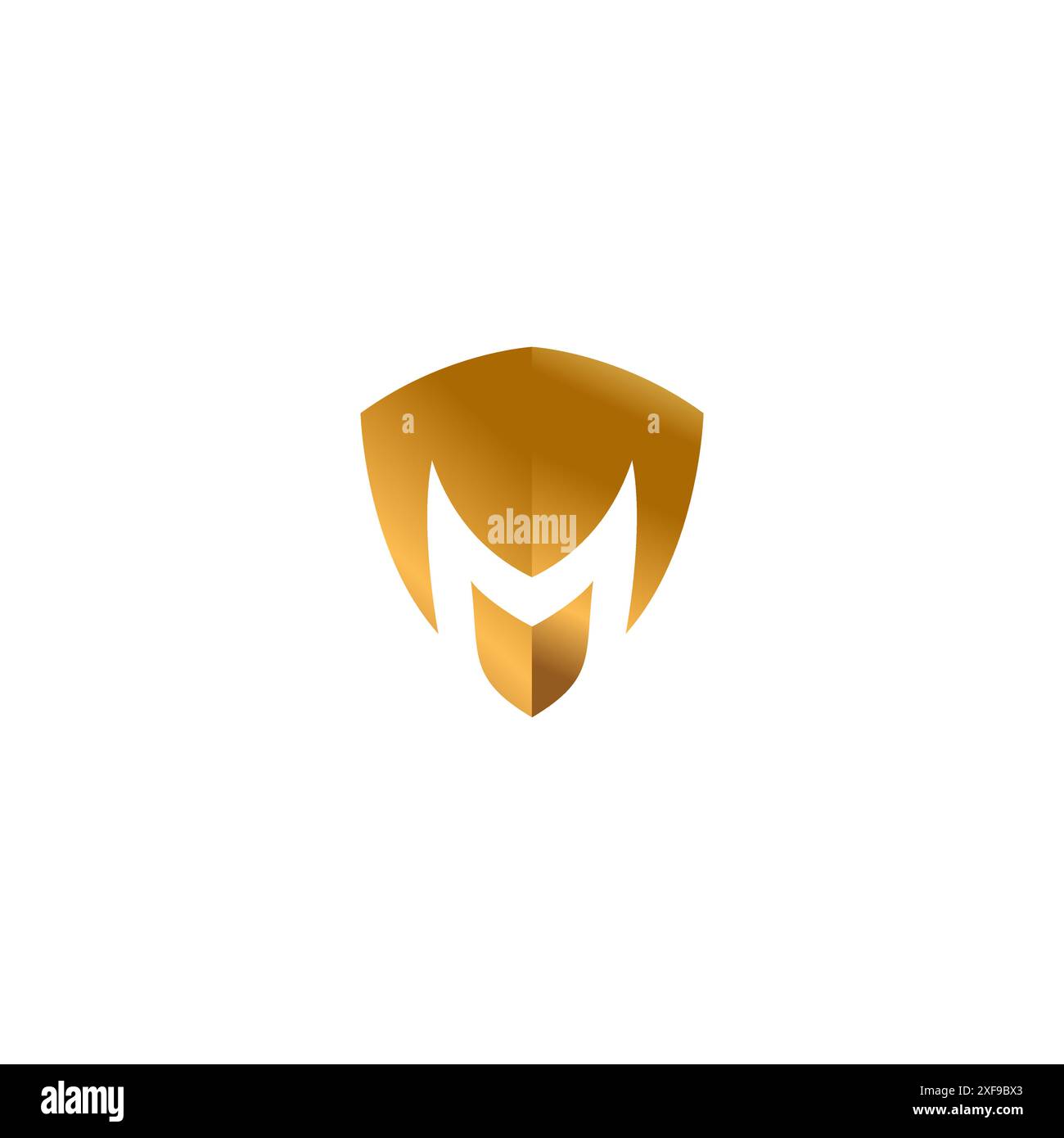 Letter M Shield Logo Design With Gold Color Stock Vector Image & Art - Alamy