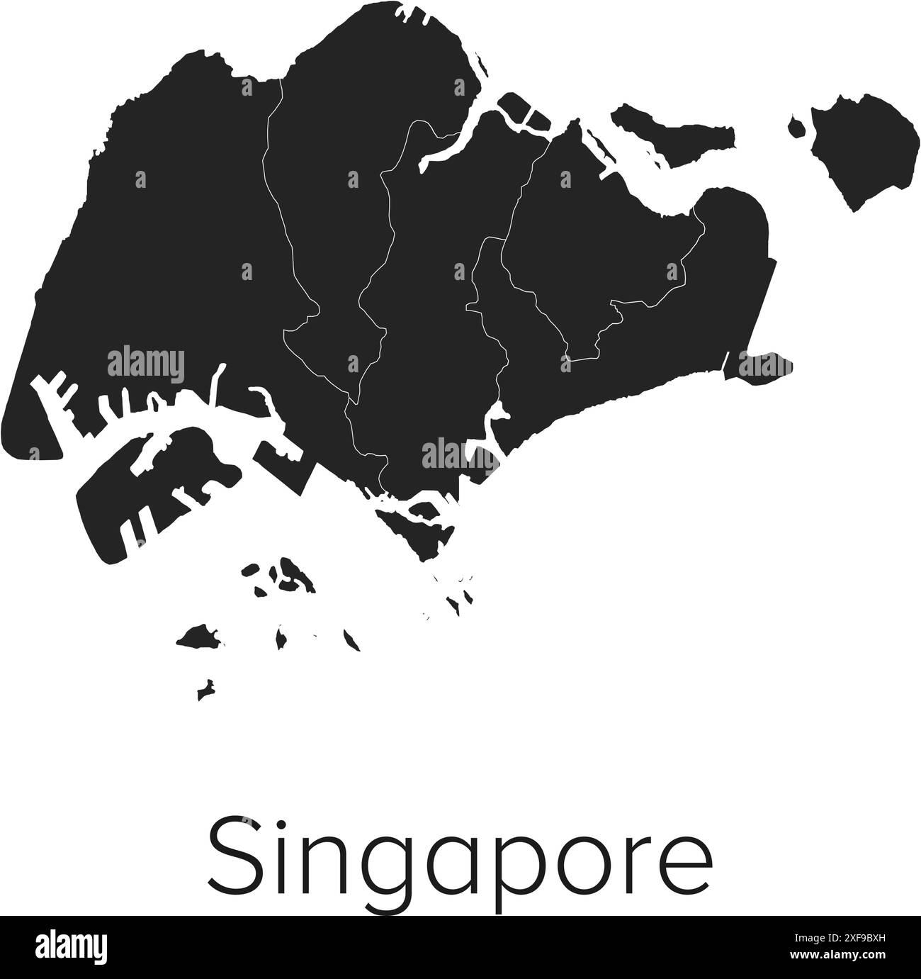 Map of singapore vector hi-res stock photography and images - Alamy