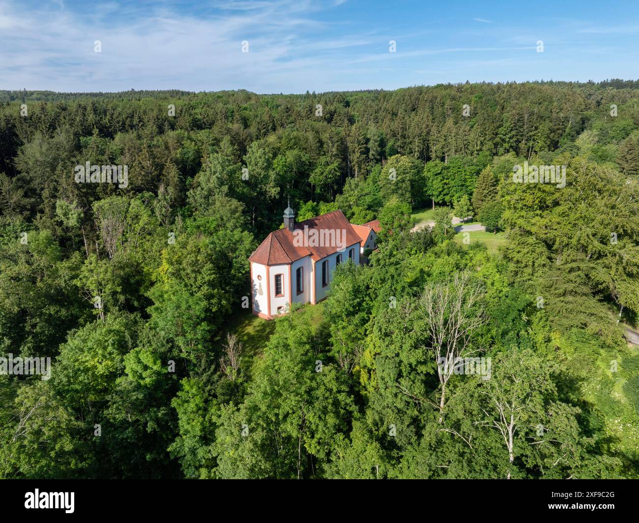 Aerial view of the Schenkenberg Chapel built in 1722, a pilgrimage ...