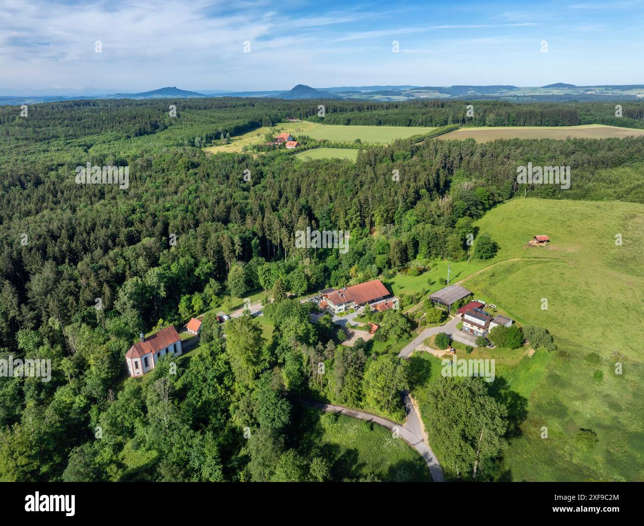 Aerial view of the Schenkenberg Chapel, a pilgrimage chapel built in ...