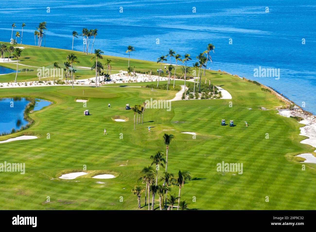 Large golf course and sports grounds with green grass in Boca Grande ...