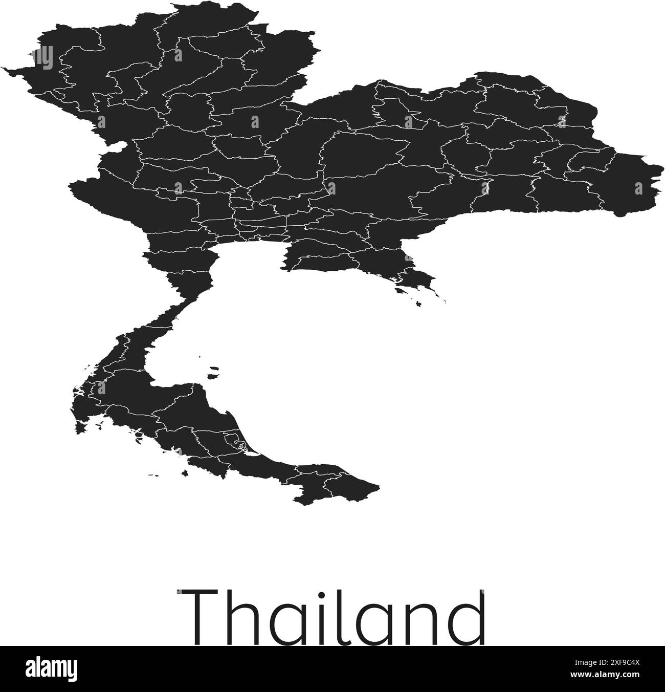 Thailand Map Vector Illustration Silhouette Outline Thailand Travel