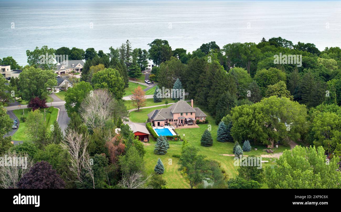Large waterfront private home in Rochester, NY residential area on ...