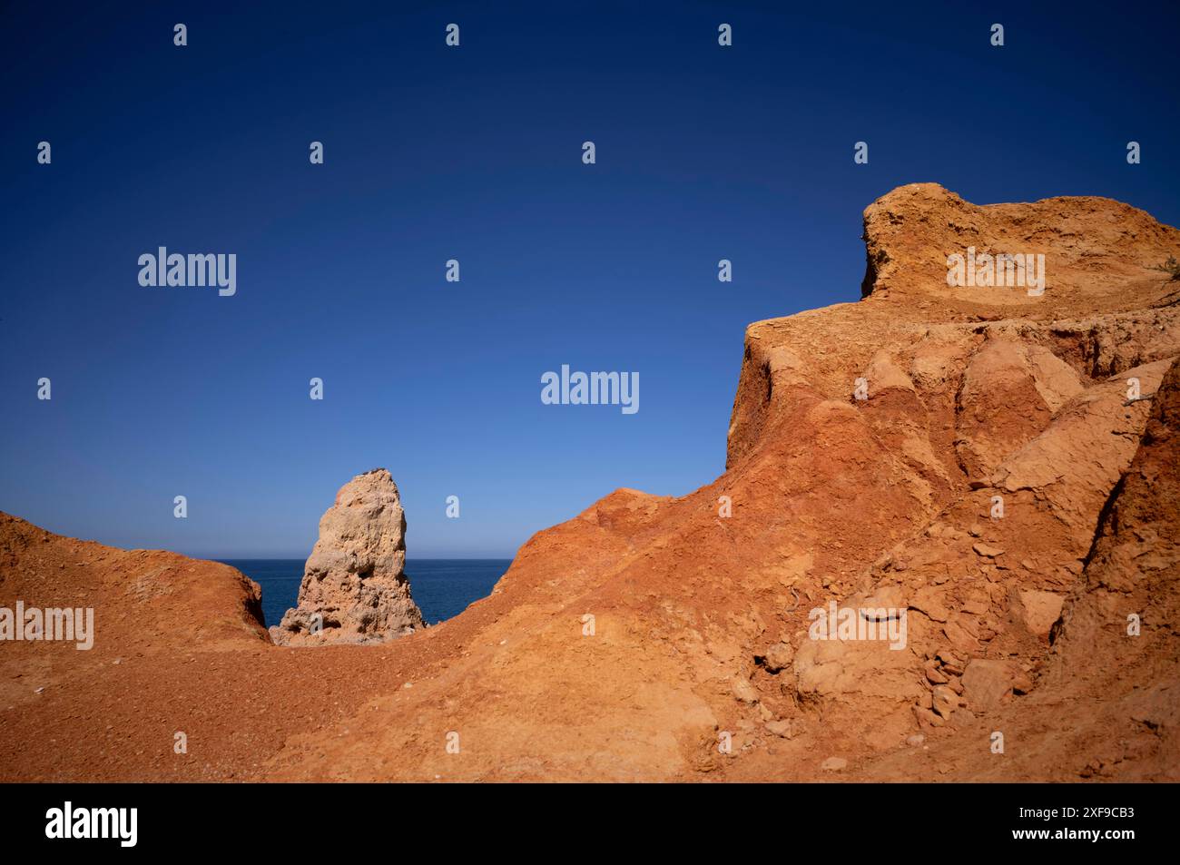 Algar Seco rock formation, coloured rocks and underground caves, caves, shell limestone ...