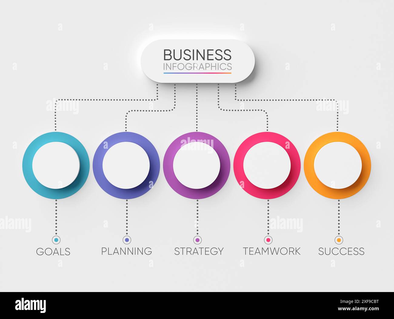 Infographic Template with five steps for business success. Goals ...