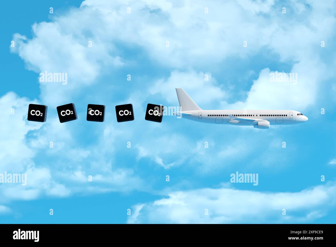 Air travel, carbon footprint and environmental pollution. White ...