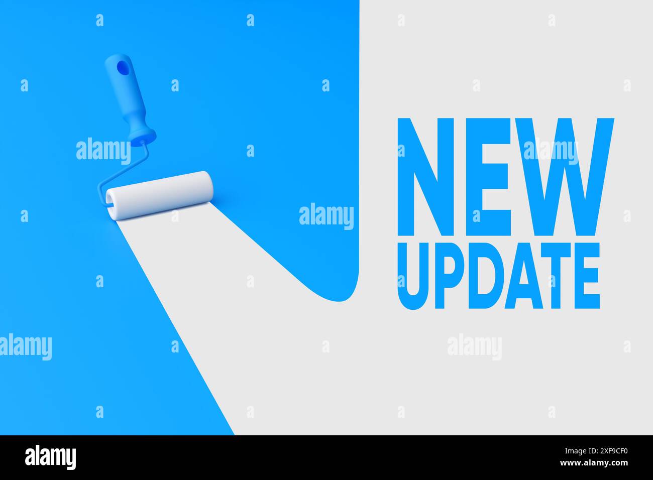 Time for a software update. News update announcement. Paint roller ...