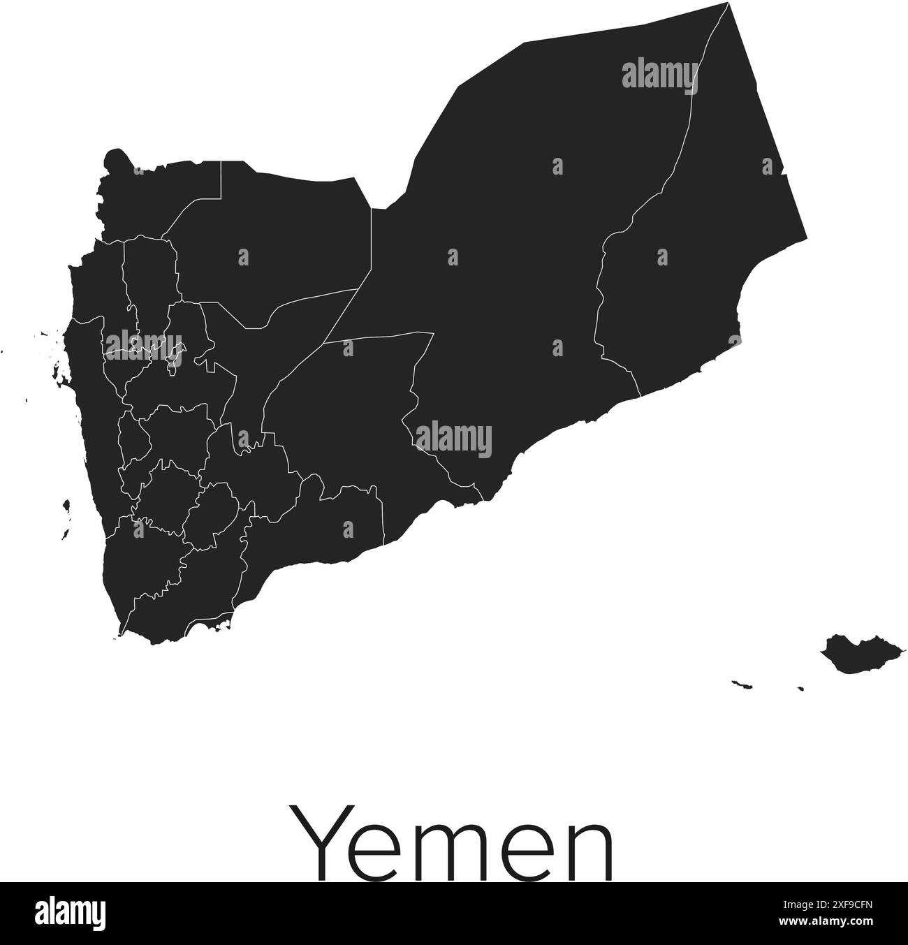 Yemen Map Vector Illustration Silhouette Outline Yemen Travel And
