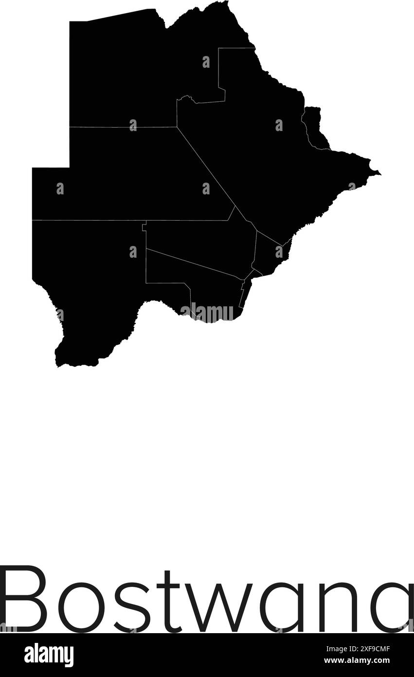 Botswana outline silhouette map hi-res stock photography and images - Alamy