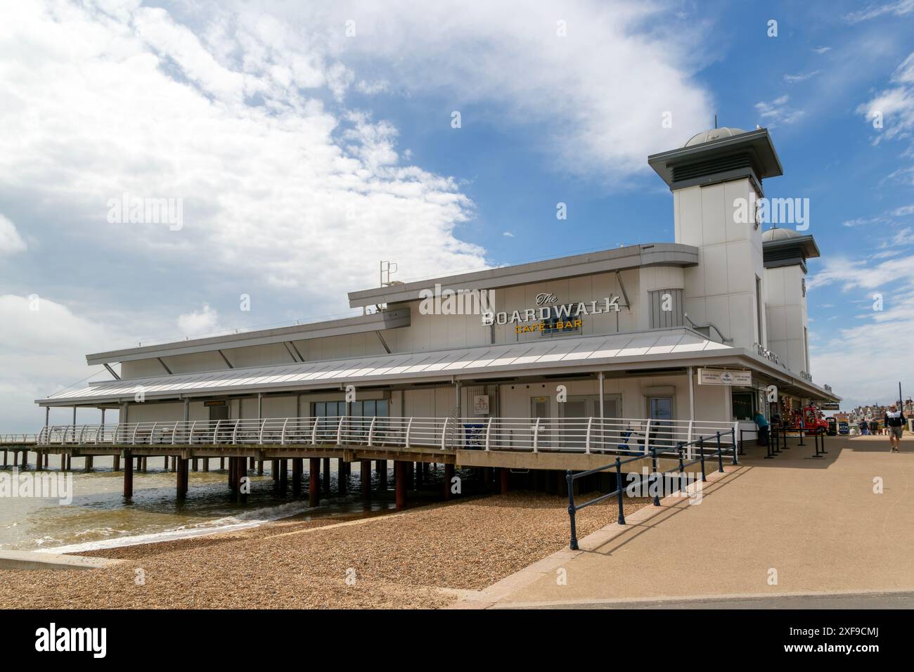 The Boardwalk cafe bar at seaside Pier building, Felixstowe, Suffolk ...