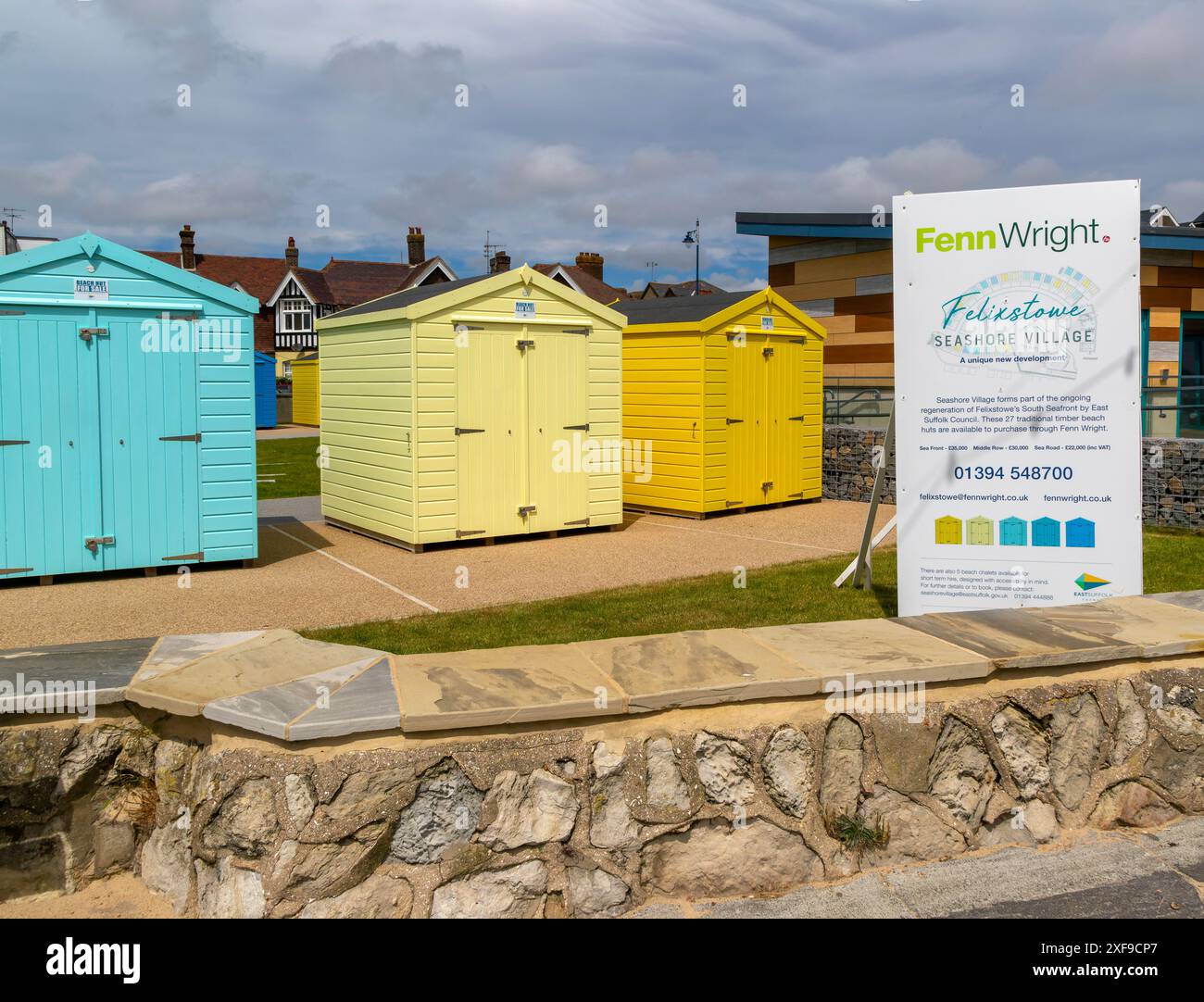 Fenn Wright estate agent sign Seashore Village beach huts for sale ...