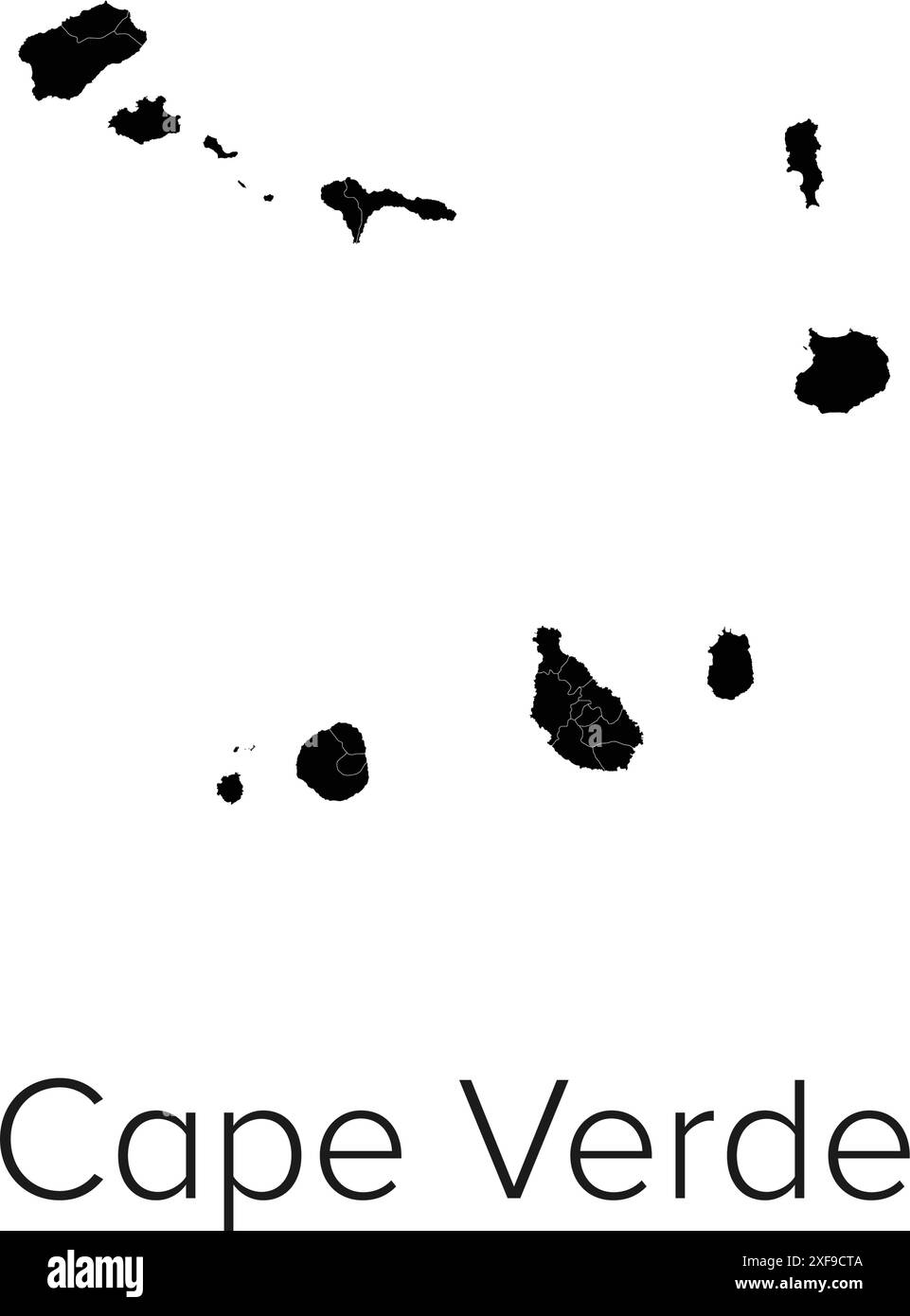 Cape verde vector outline map Black and White Stock Photos & Images - Alamy