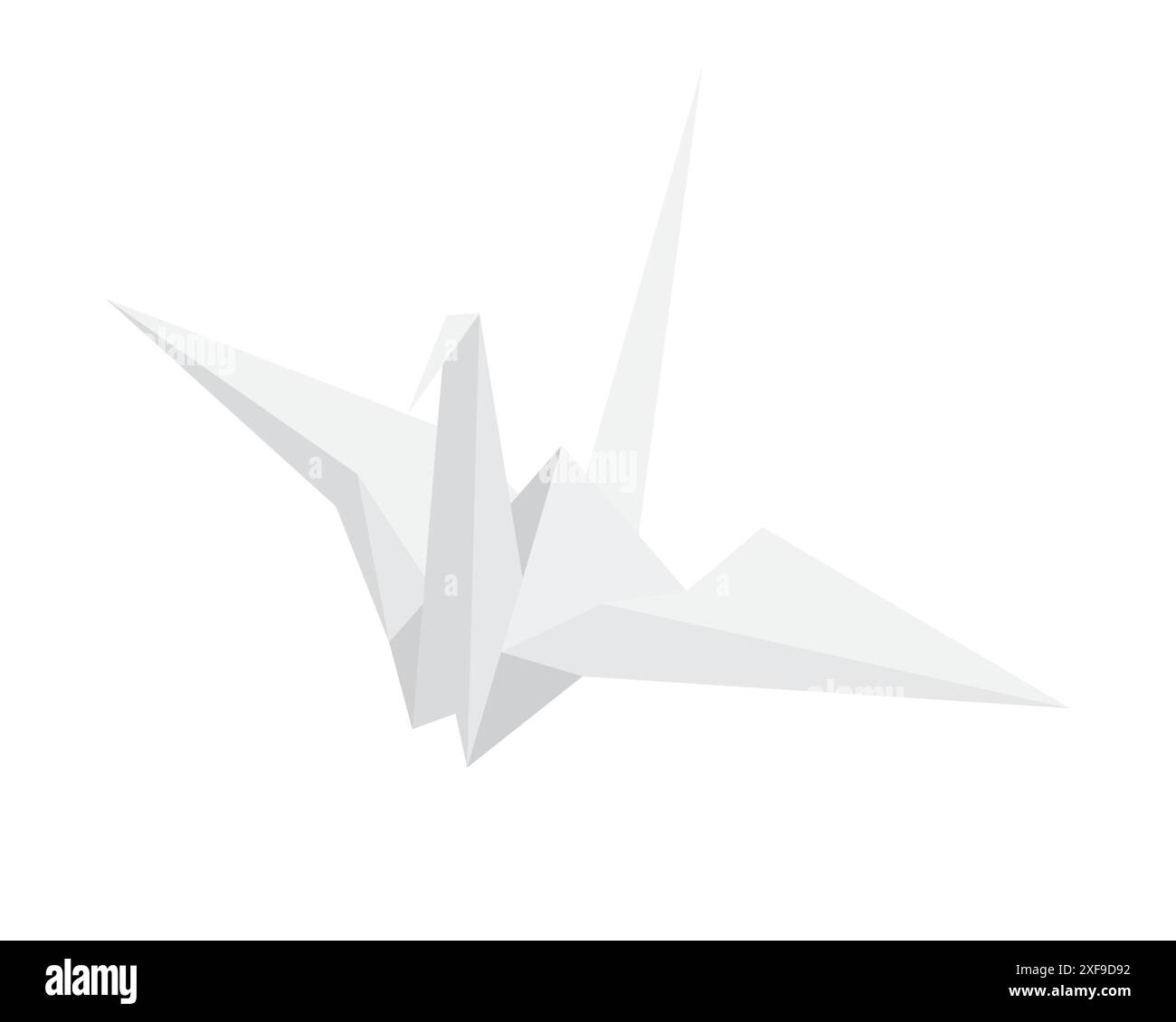 Creative origami paper bird, white craft flying swan or pigeon vector ...