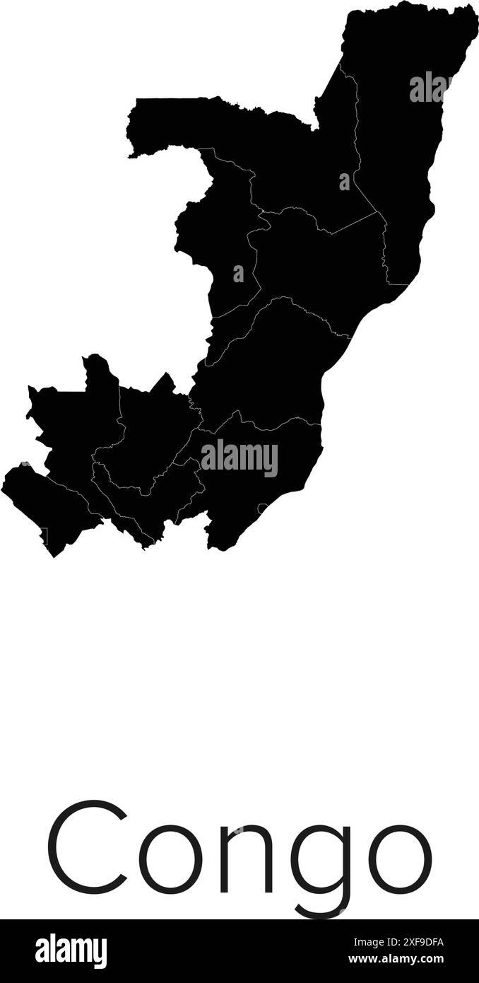 Congo Map Vector Illustration - Silhouette, Outline, Congo Travel and ...