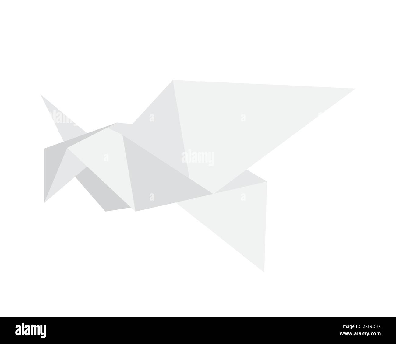 Origami bird from folded white paper sheet, creative geometric dove ...