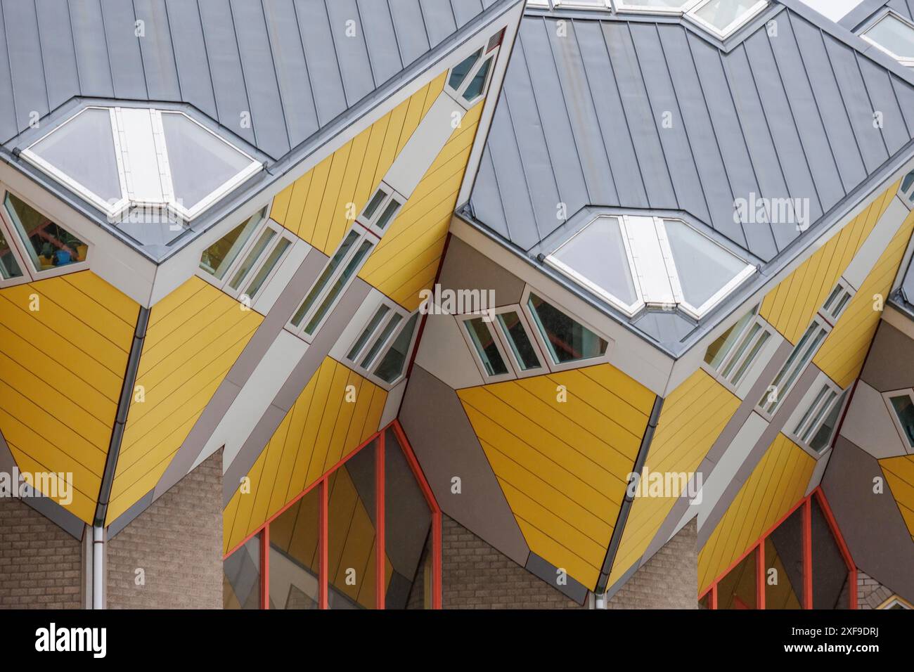 Cube houses in Rotterdam with yellow facades and modern geometric ...