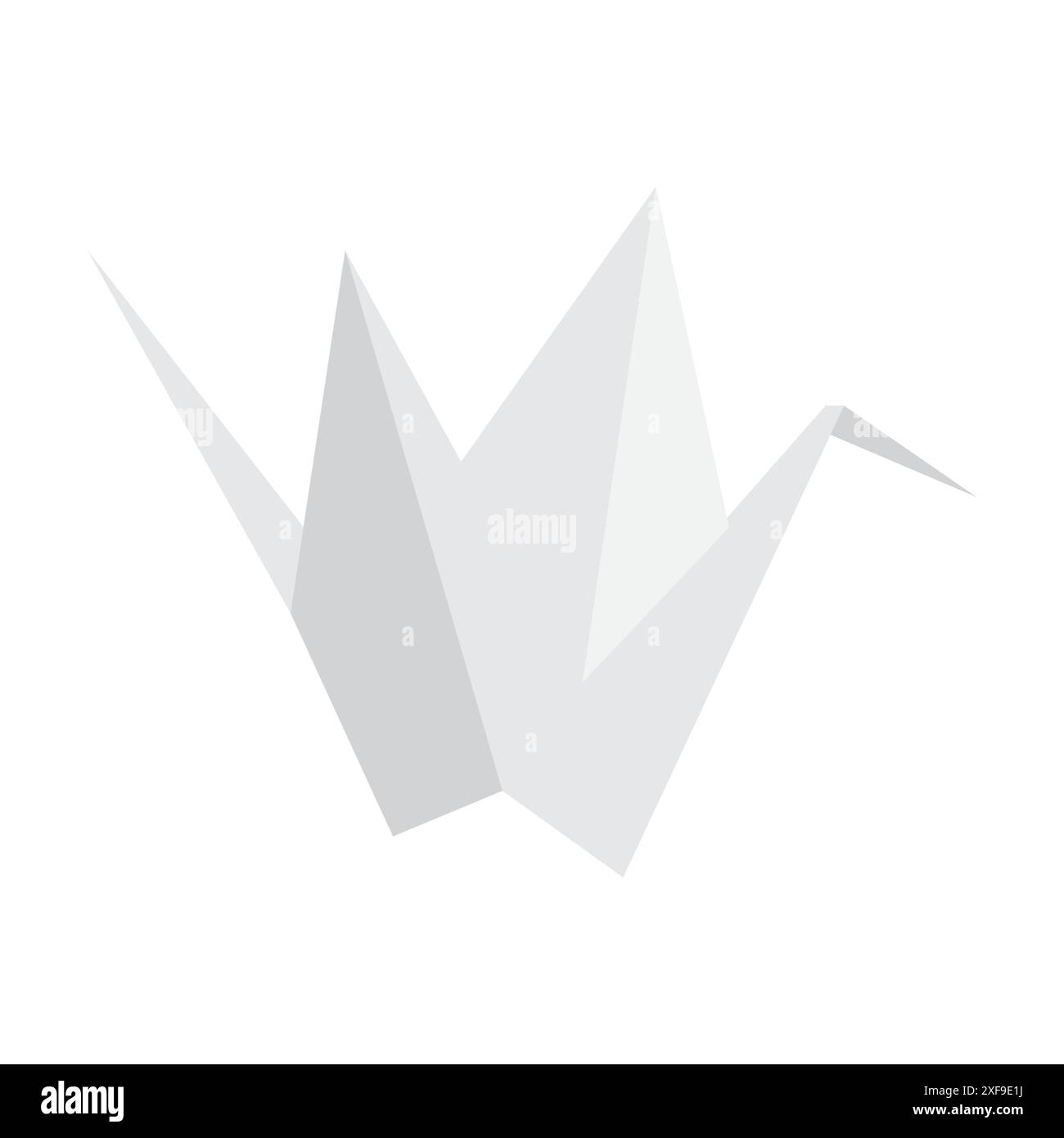 Origami paper bird, creative geometric crane made from folded page ...
