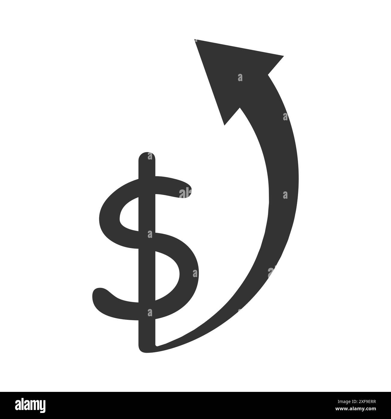 Dollar rate increase icon. Money symbol with arrow up. Flat vector ...