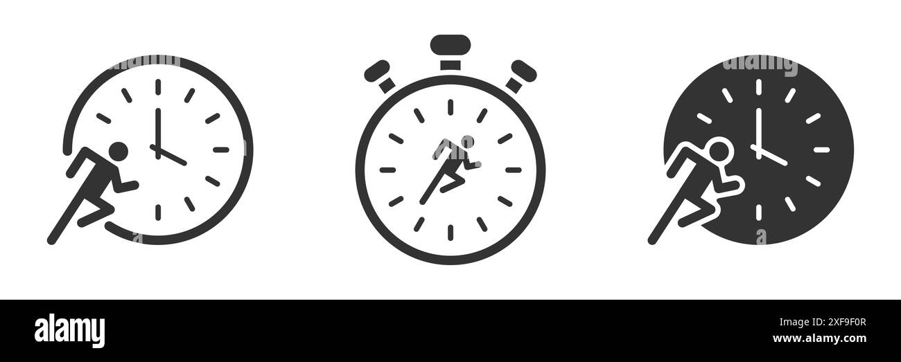 Businessman running timer Black and White Stock Photos & Images - Alamy