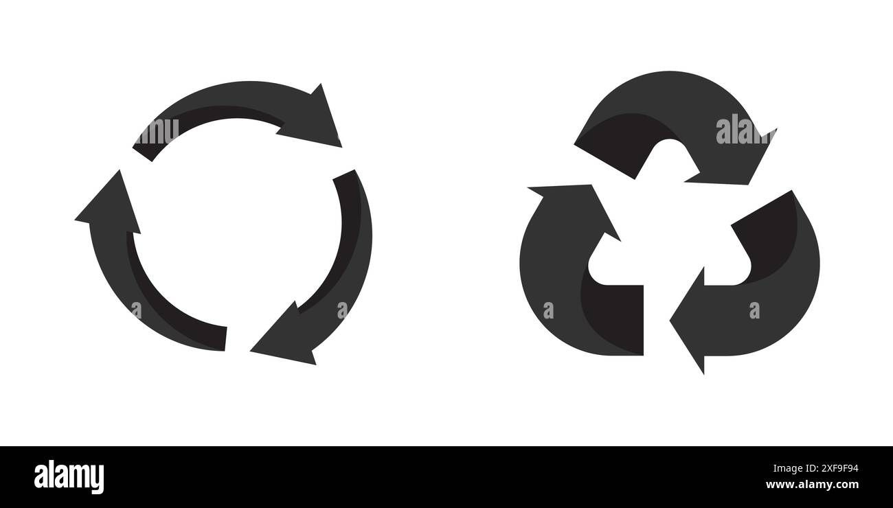 Recycle icon symbol. Reuse sign isolated on white background. Flat ...