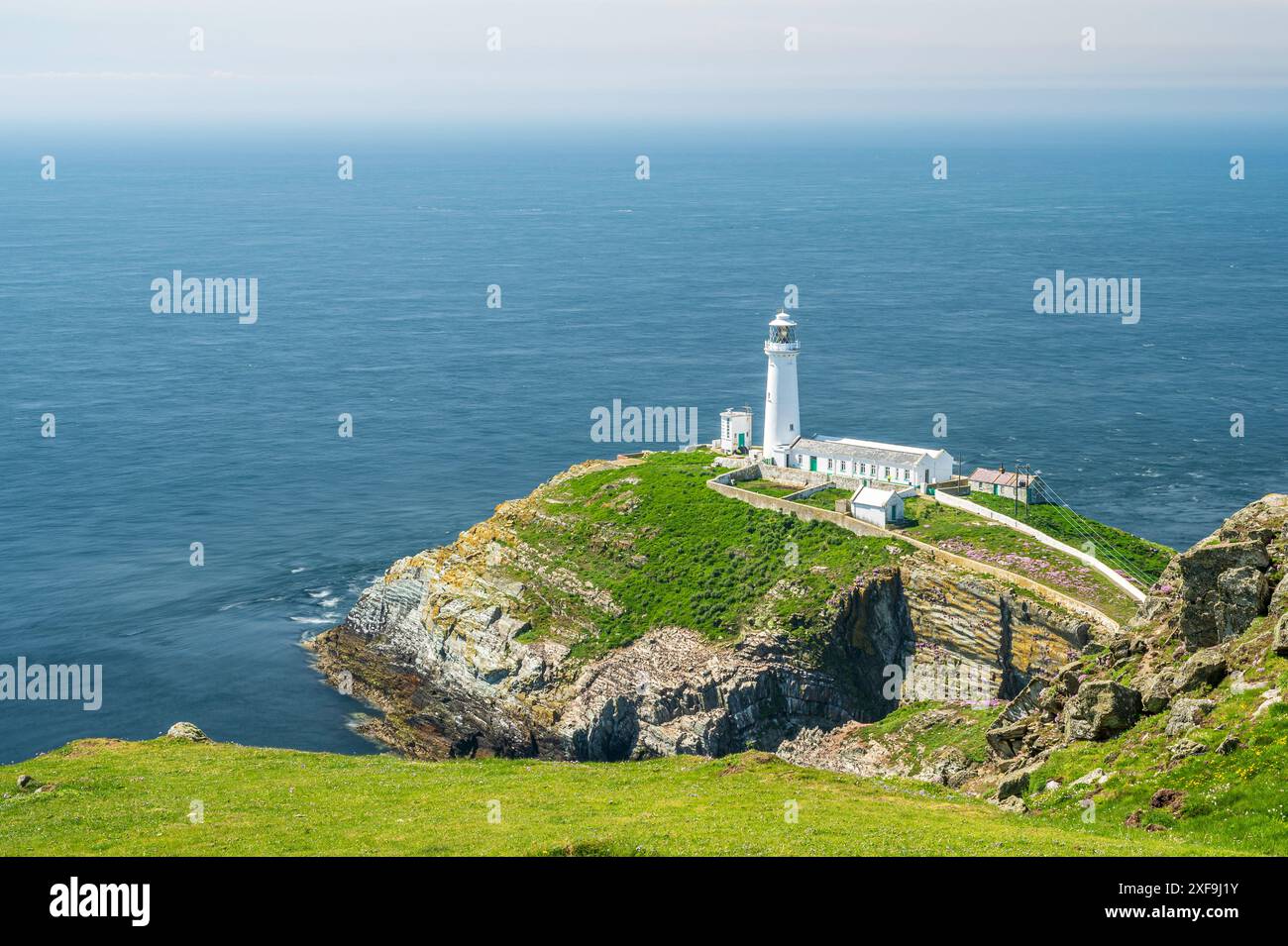 South Stack lighthouse, on Anglesey, north Wales. The lighthouse is ...