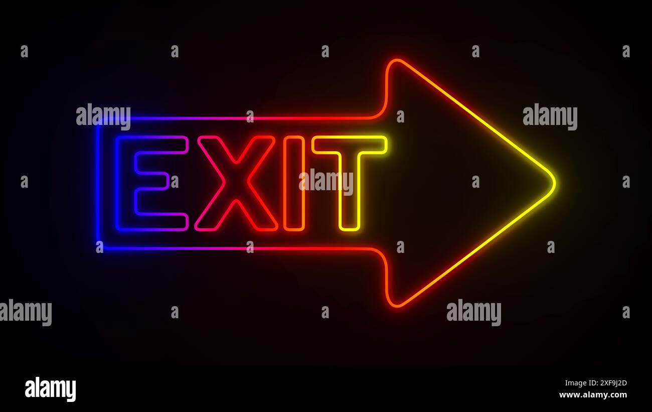 exit on dark background. 3D illustration Stock Photo - Alamy