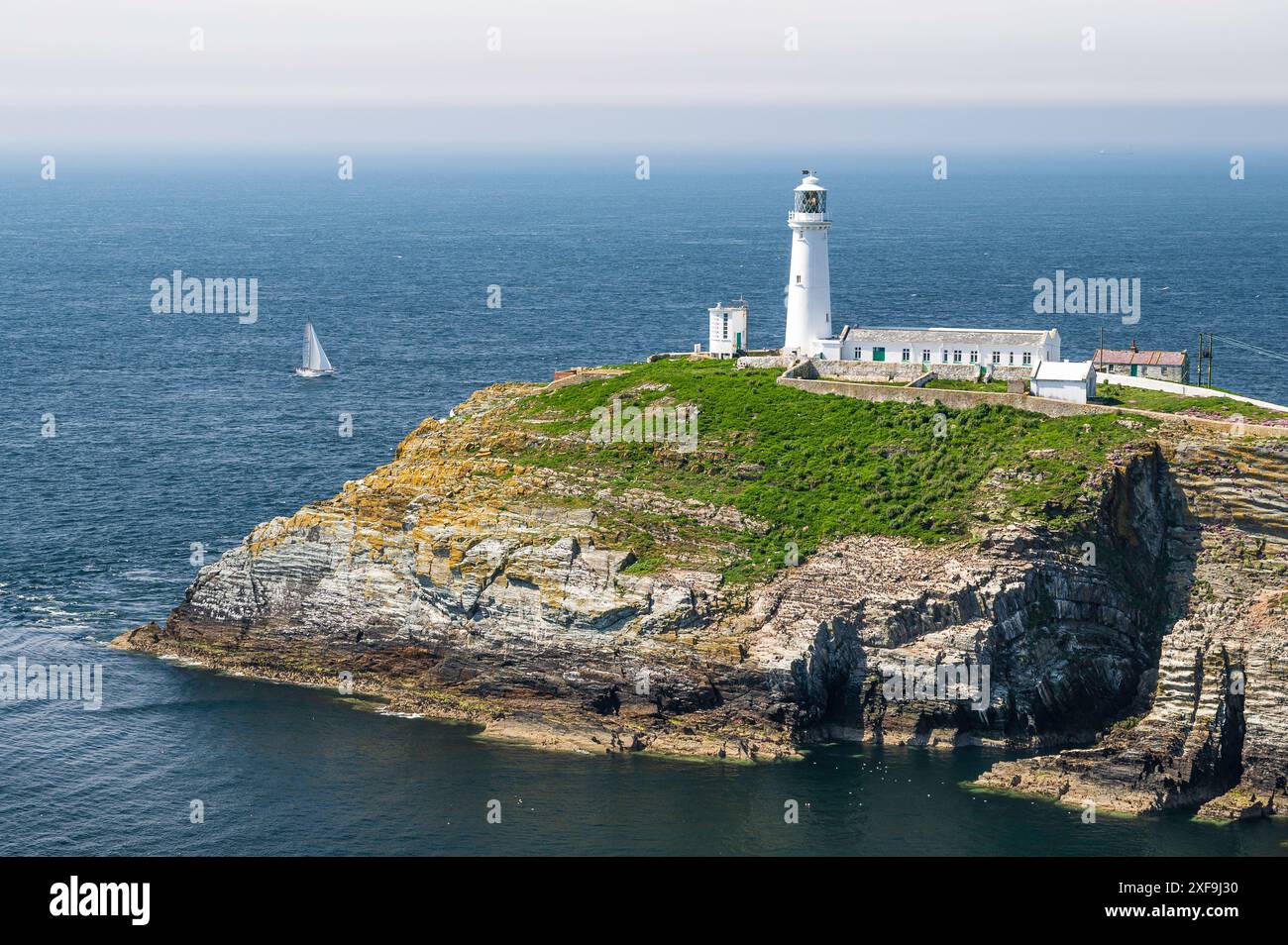 South Stack lighthouse, on Anglesey, north Wales. The lighthouse is ...