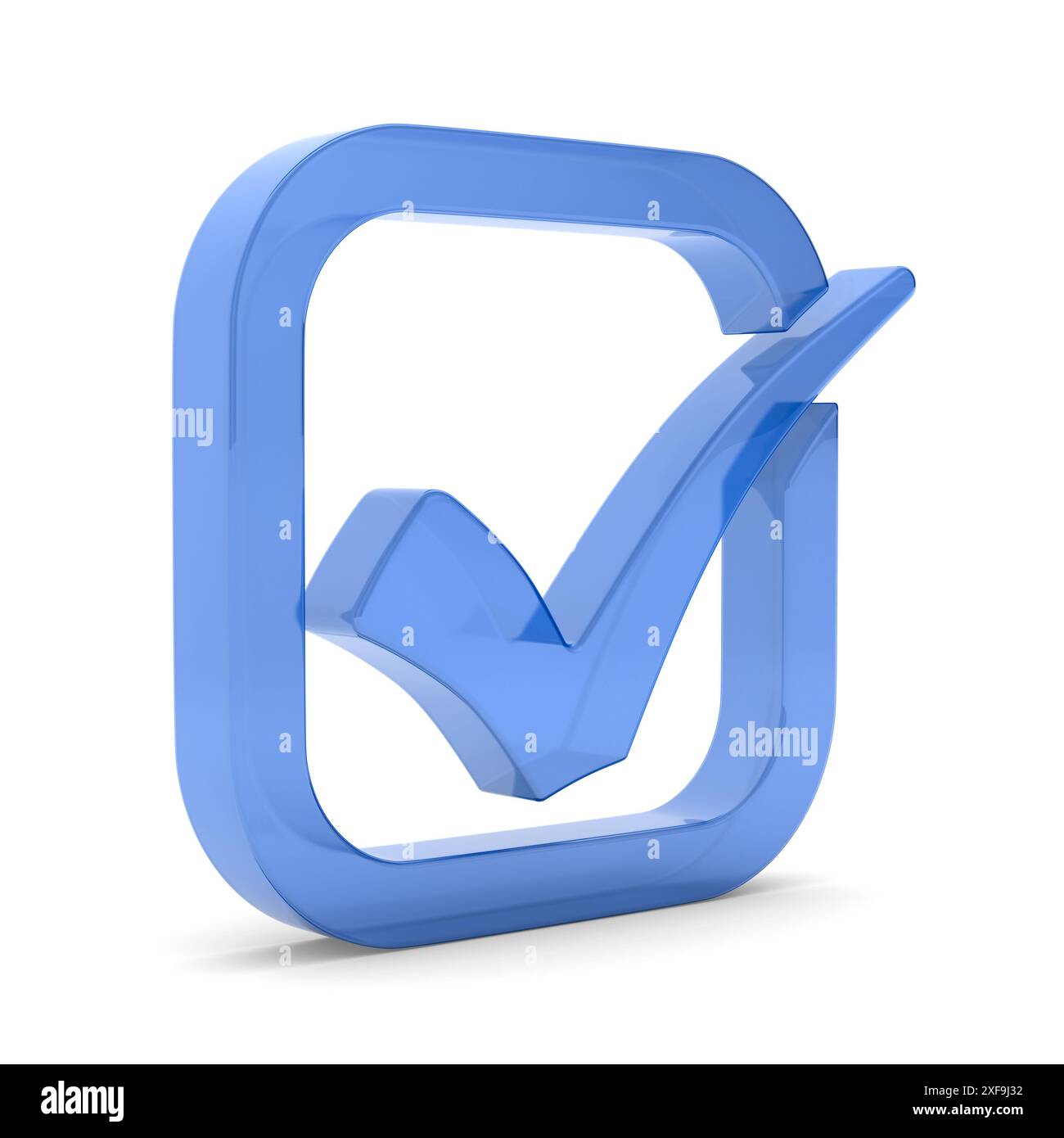Transparent check mark sign on white background. Isolated 3D ...