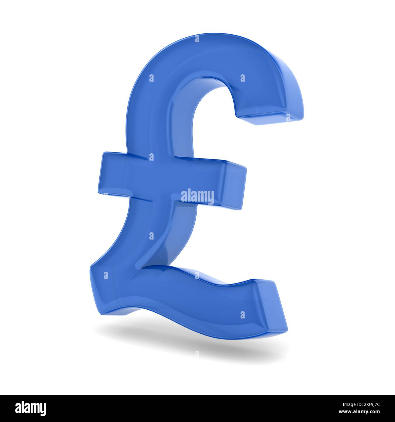 glass symbol British pound on white background. Isolated 3D ...